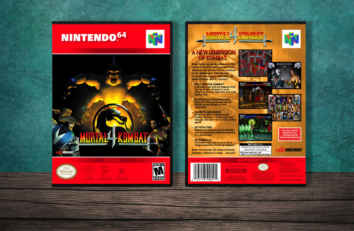 Mortal Kombat 4 - N64 Video Game Case