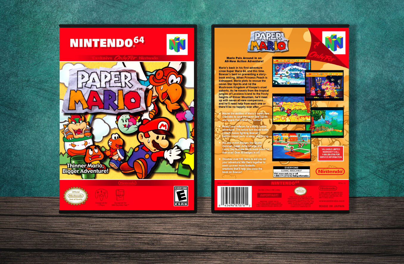 Paper Mario - N64 Video Game Case