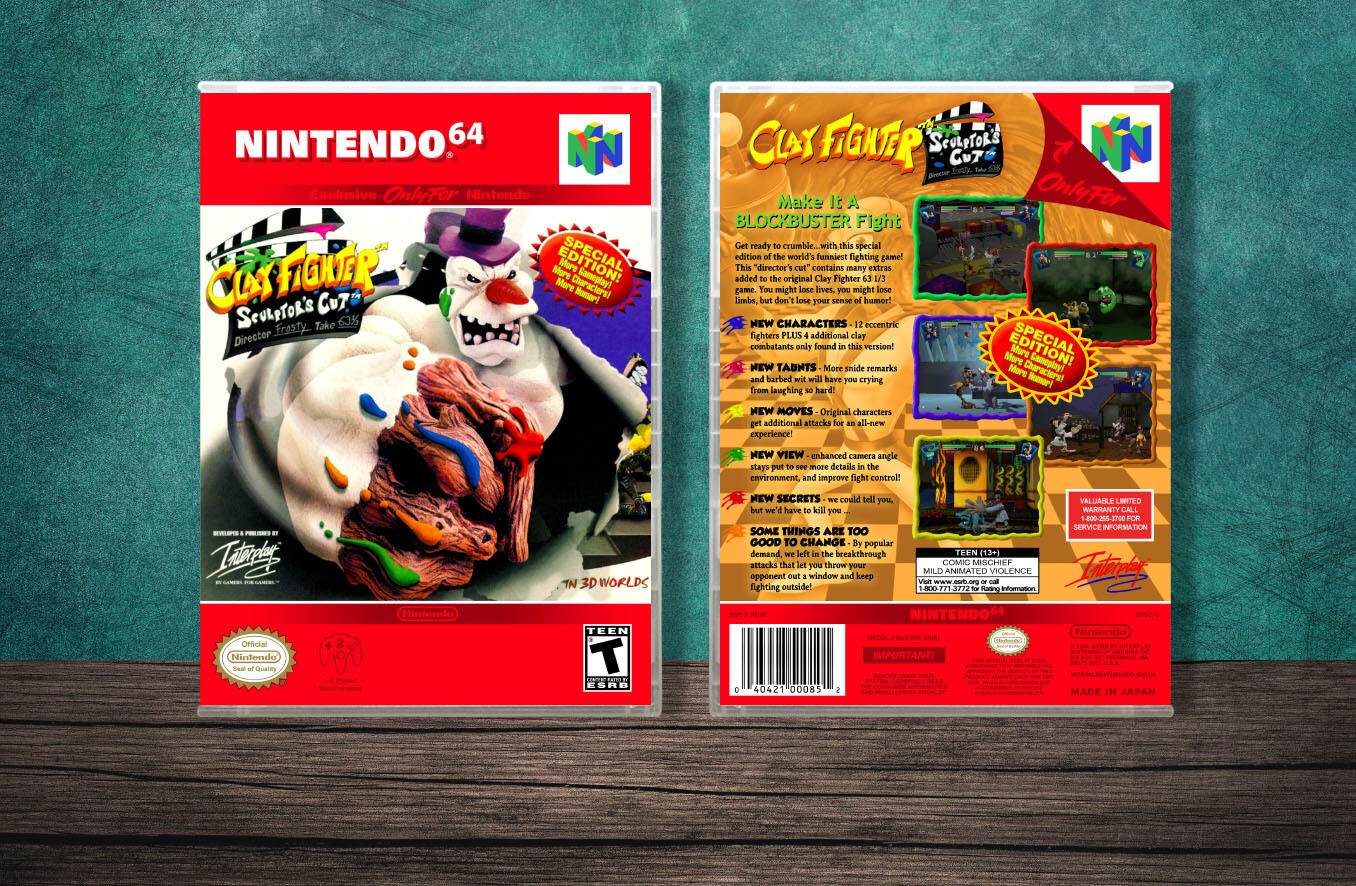 Clay Fighter: Sculptor's Cut - N64 Video Game Case