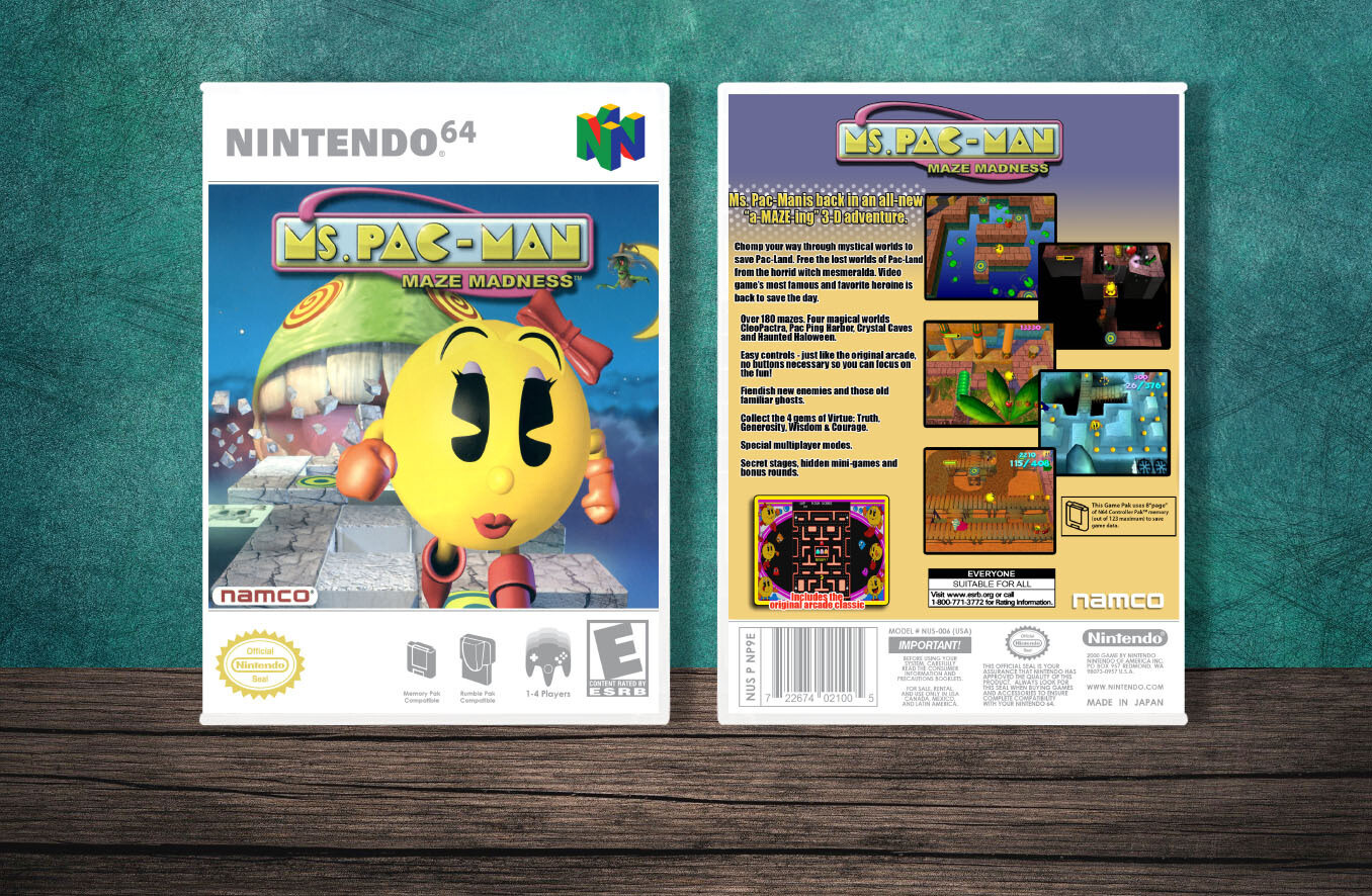 Ms Pac-Man Maze Madness - N64 Video Game Case