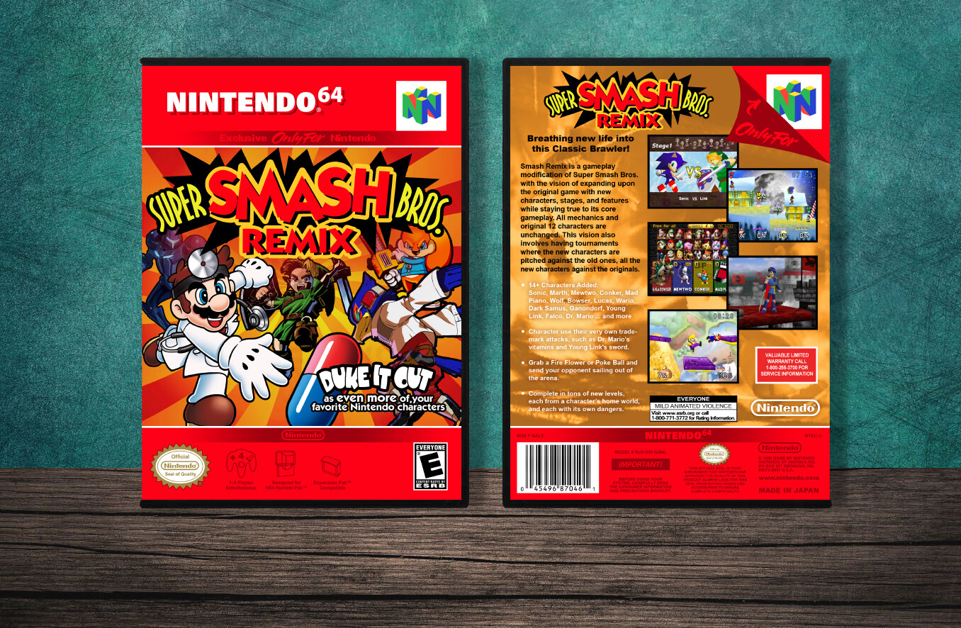 Super Smash Bros. Remix - N64 Video Game Case