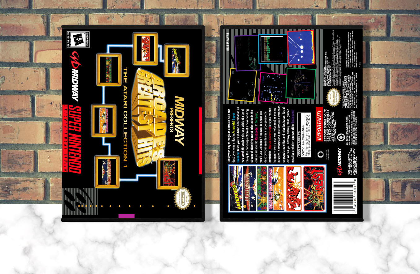 Arcade's Greatest Hits: The Atari Collection 1 - SNES Video Game Case