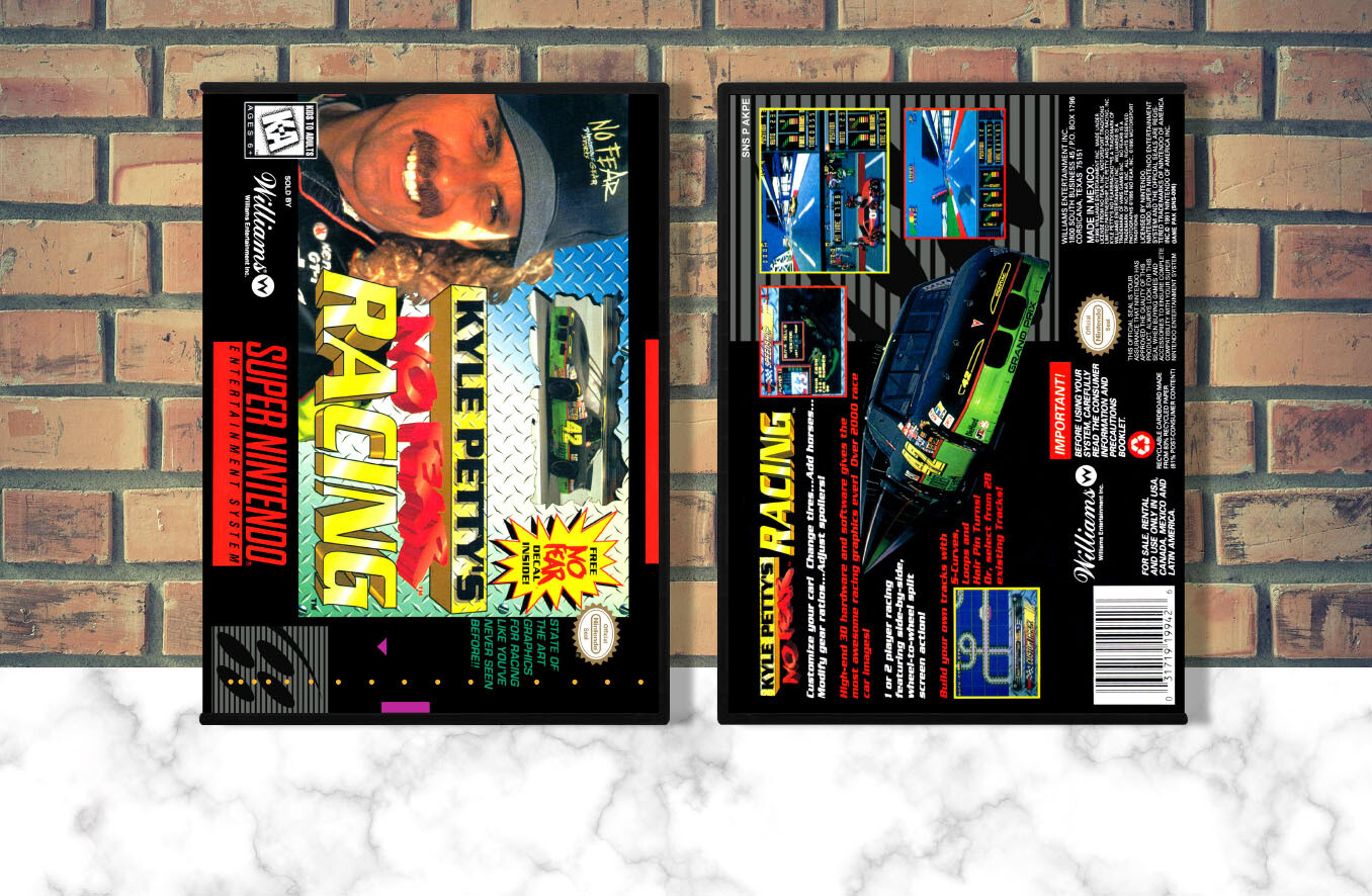 Kyle Petty's No Fear Racing - SNES Video Game Case