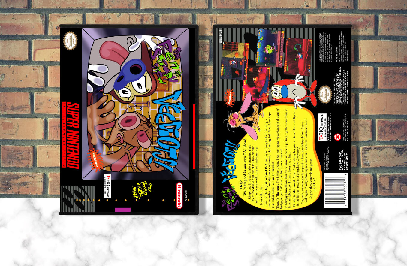 Ren & Stimpy Show, The: Veediots! - SNES Video Game Case