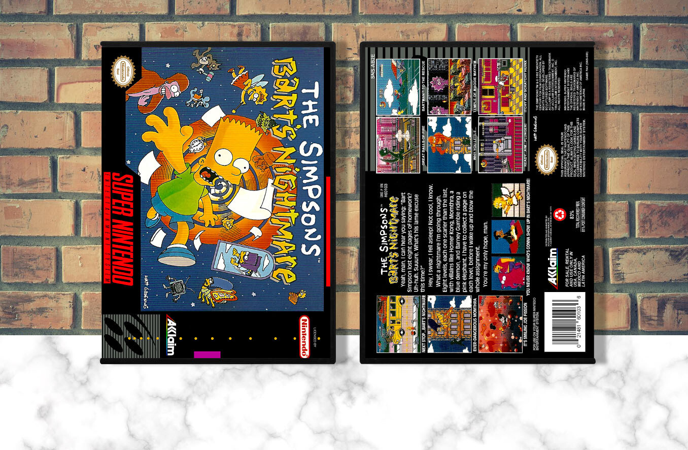 Simpsons, The: Bart's Nightmare - SNES Video Game Case