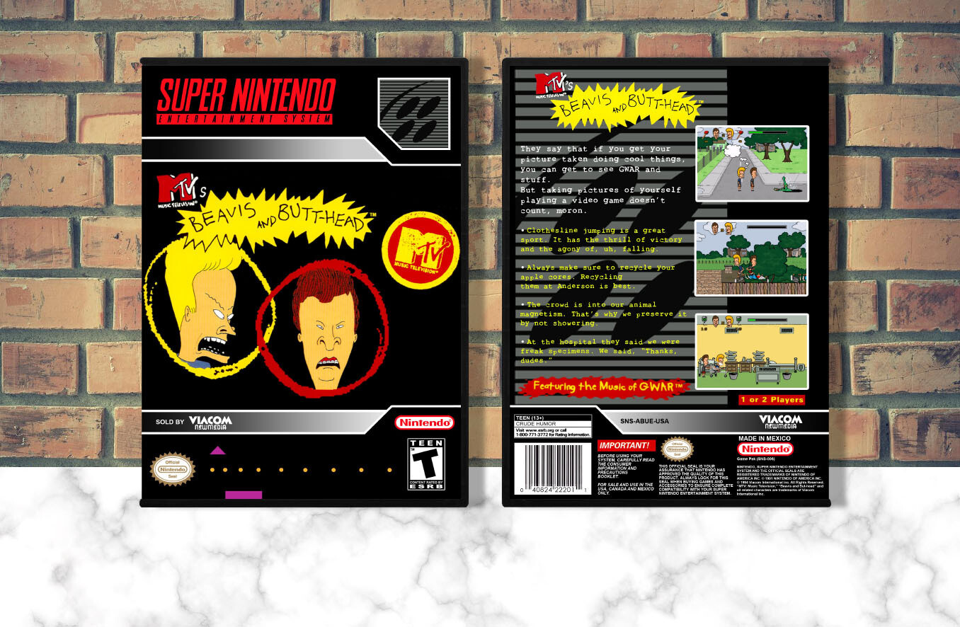 Beavis and Butt-head - SNES Video Game Case