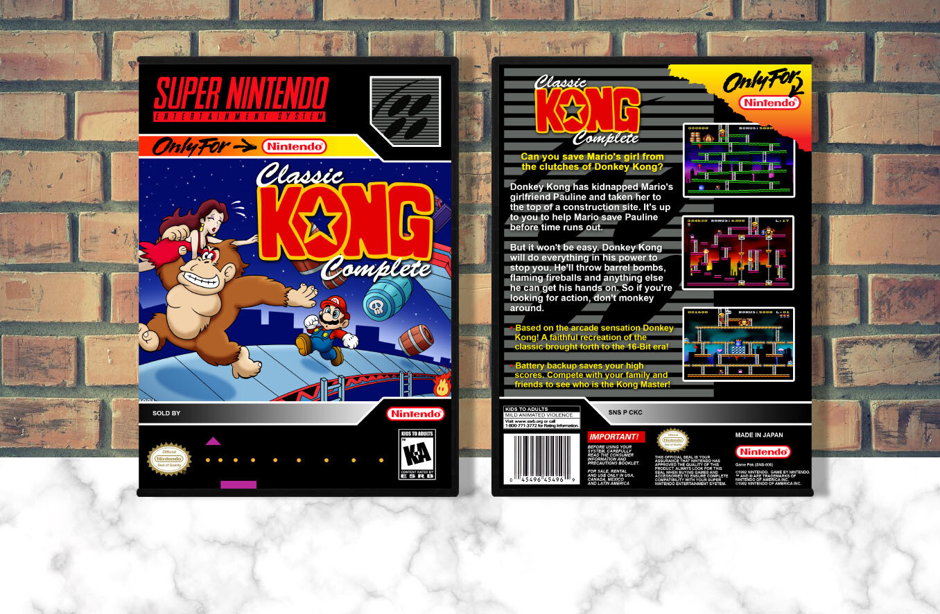 Classic Kong Complete - SNES Video Game Case