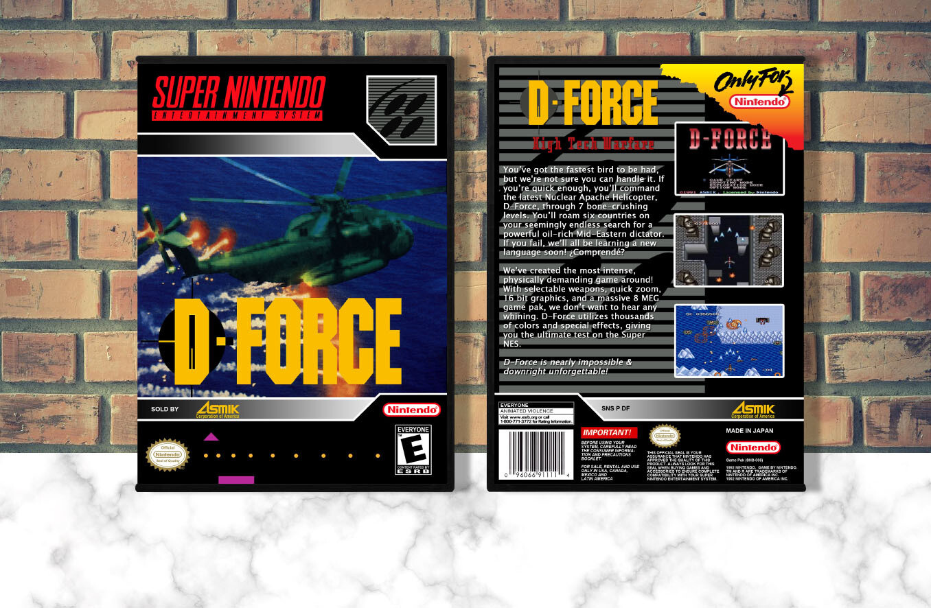 D-Force - SNES Video Game Case