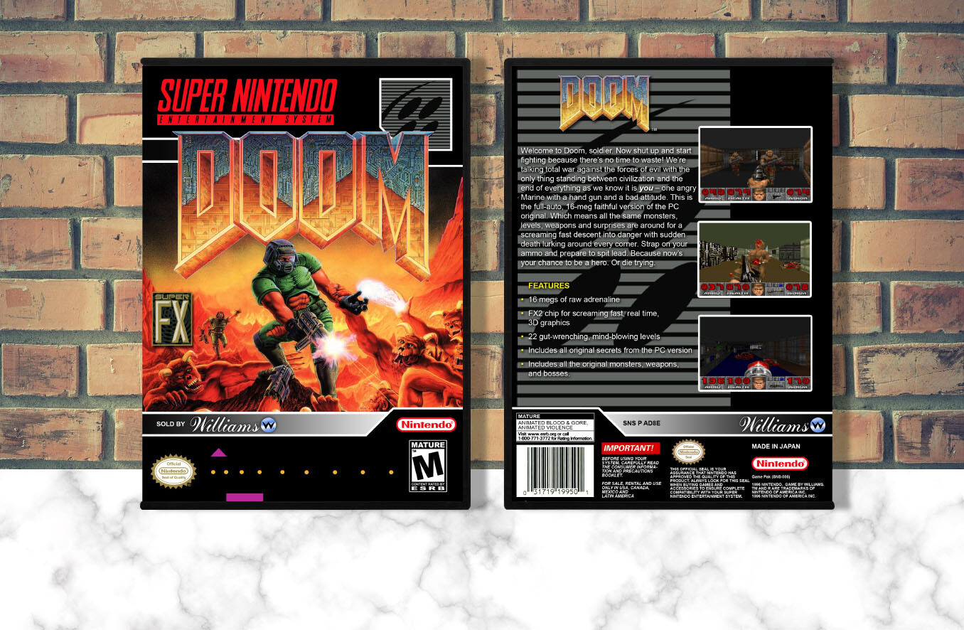 Doom - SNES Video Game Case