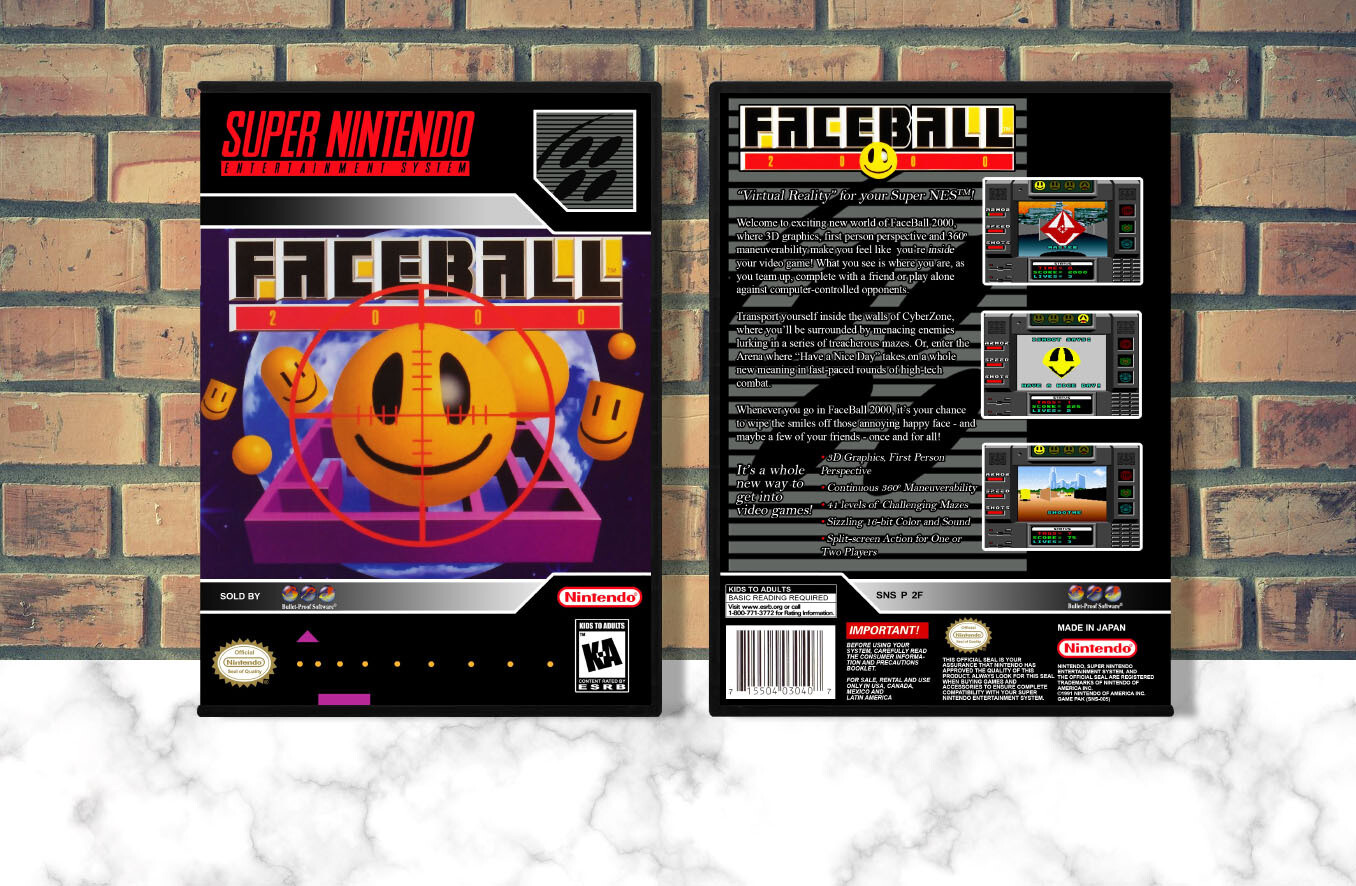 Faceball 2000 - SNES Video Game Case