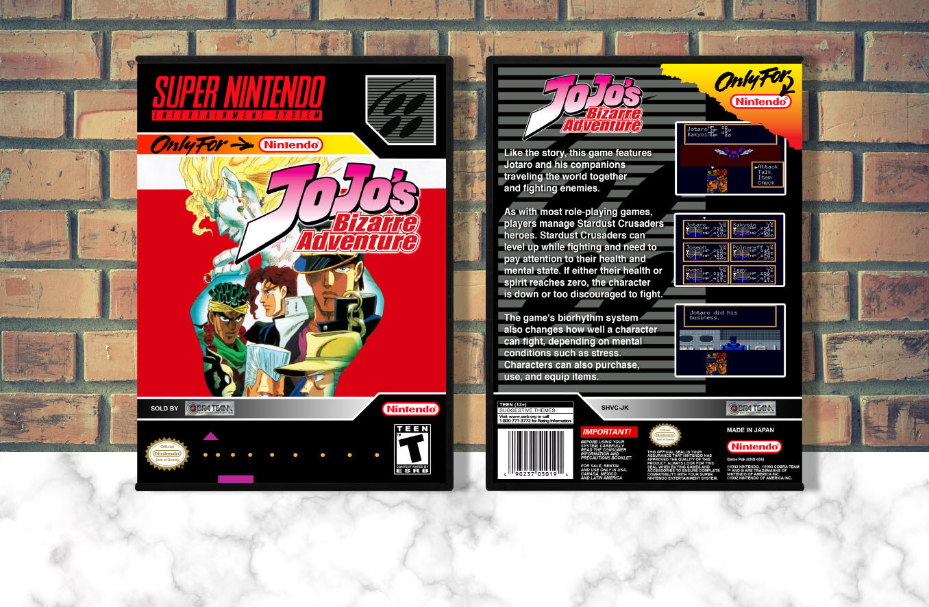 JoJo's Bizarre Adventure - SNES Video Game Case