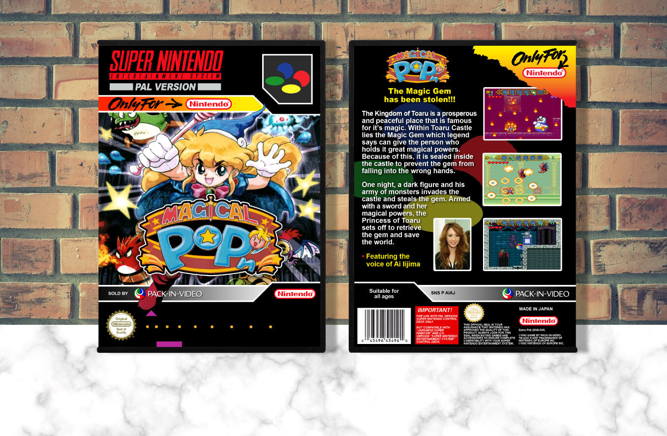 Magical Pop'n (PAL) - SNES Video Game Case