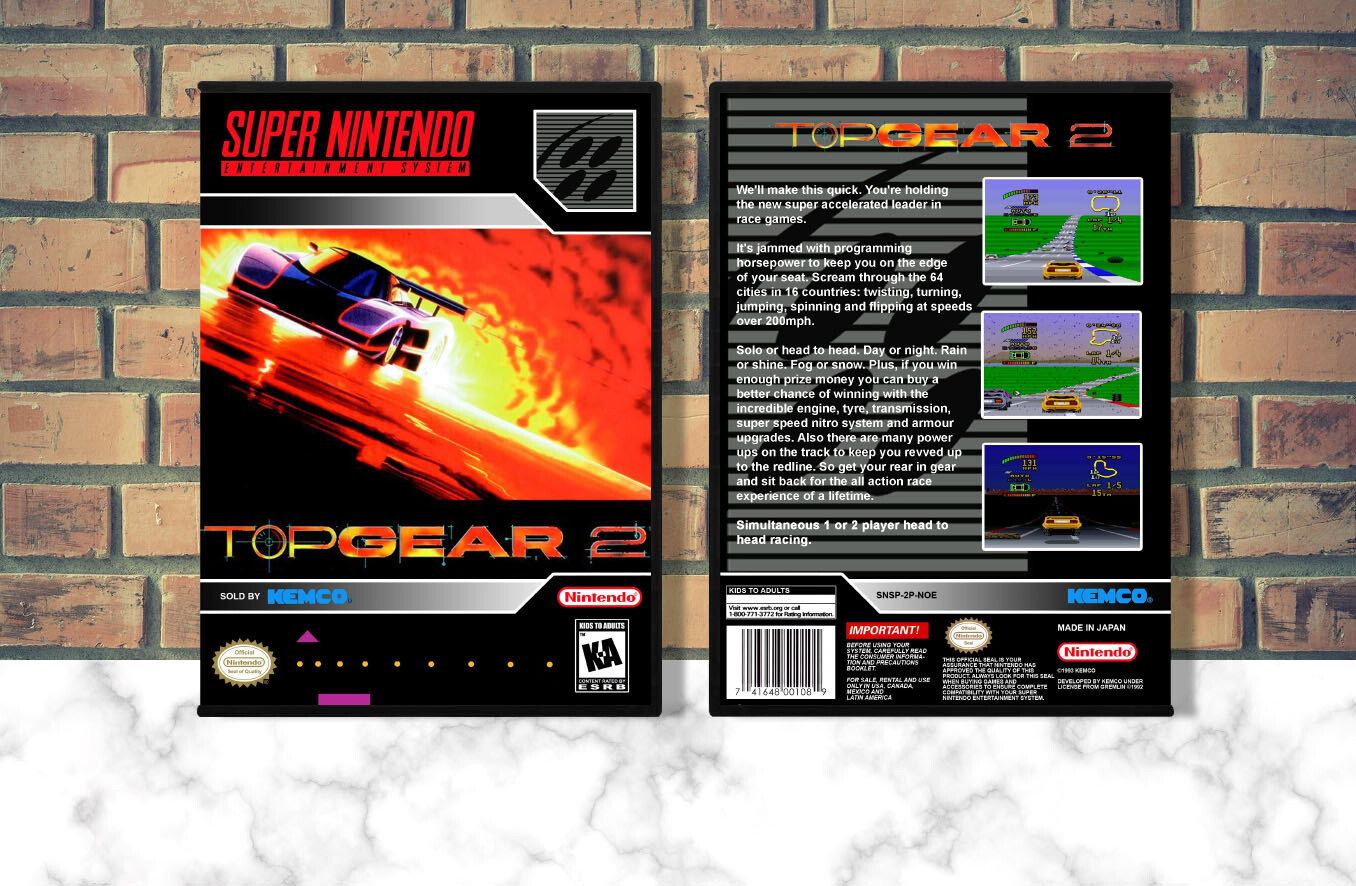 Top Gear 2 - SNES Video Game Case