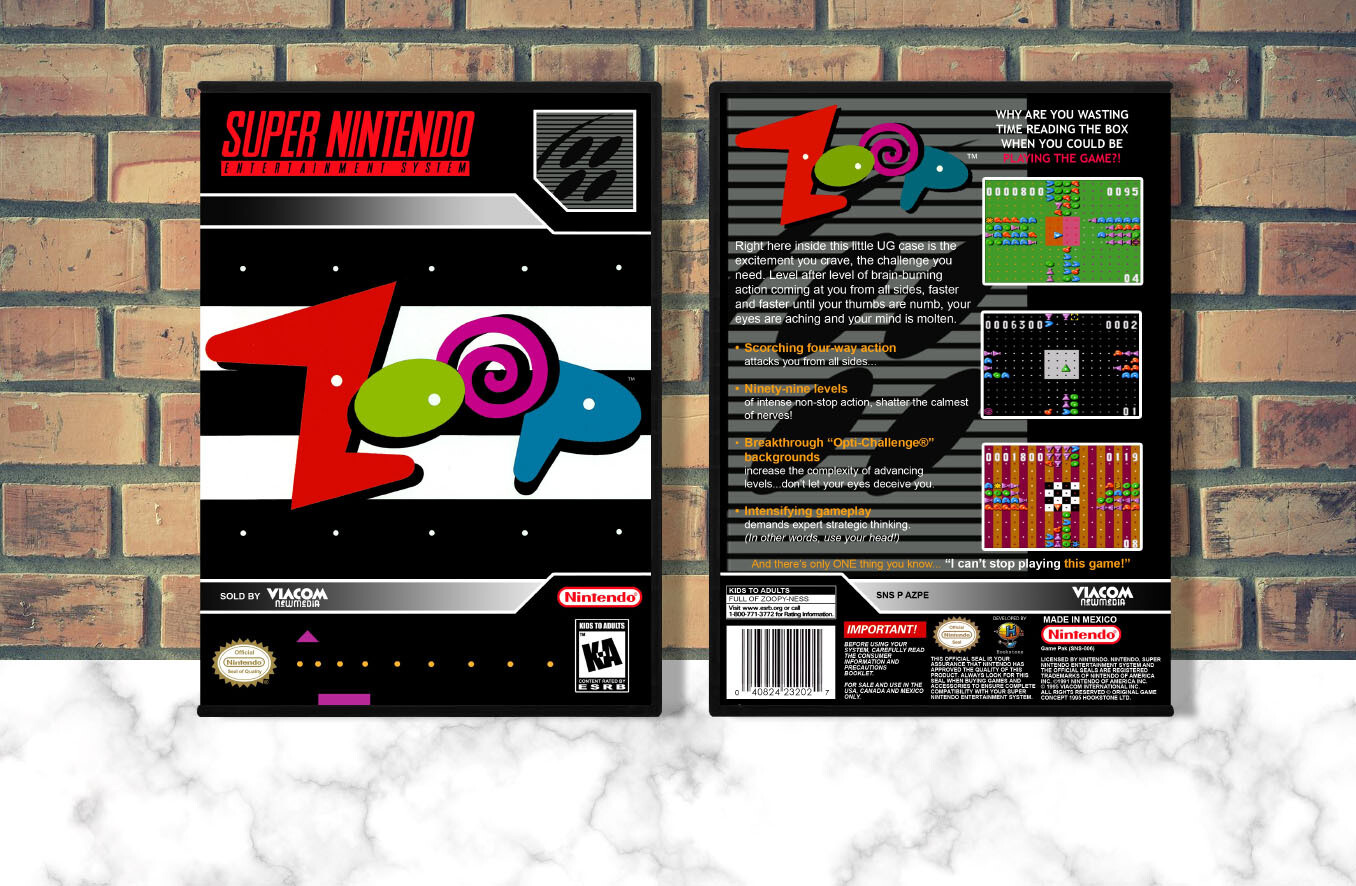 Zoop - SNES Video Game Case