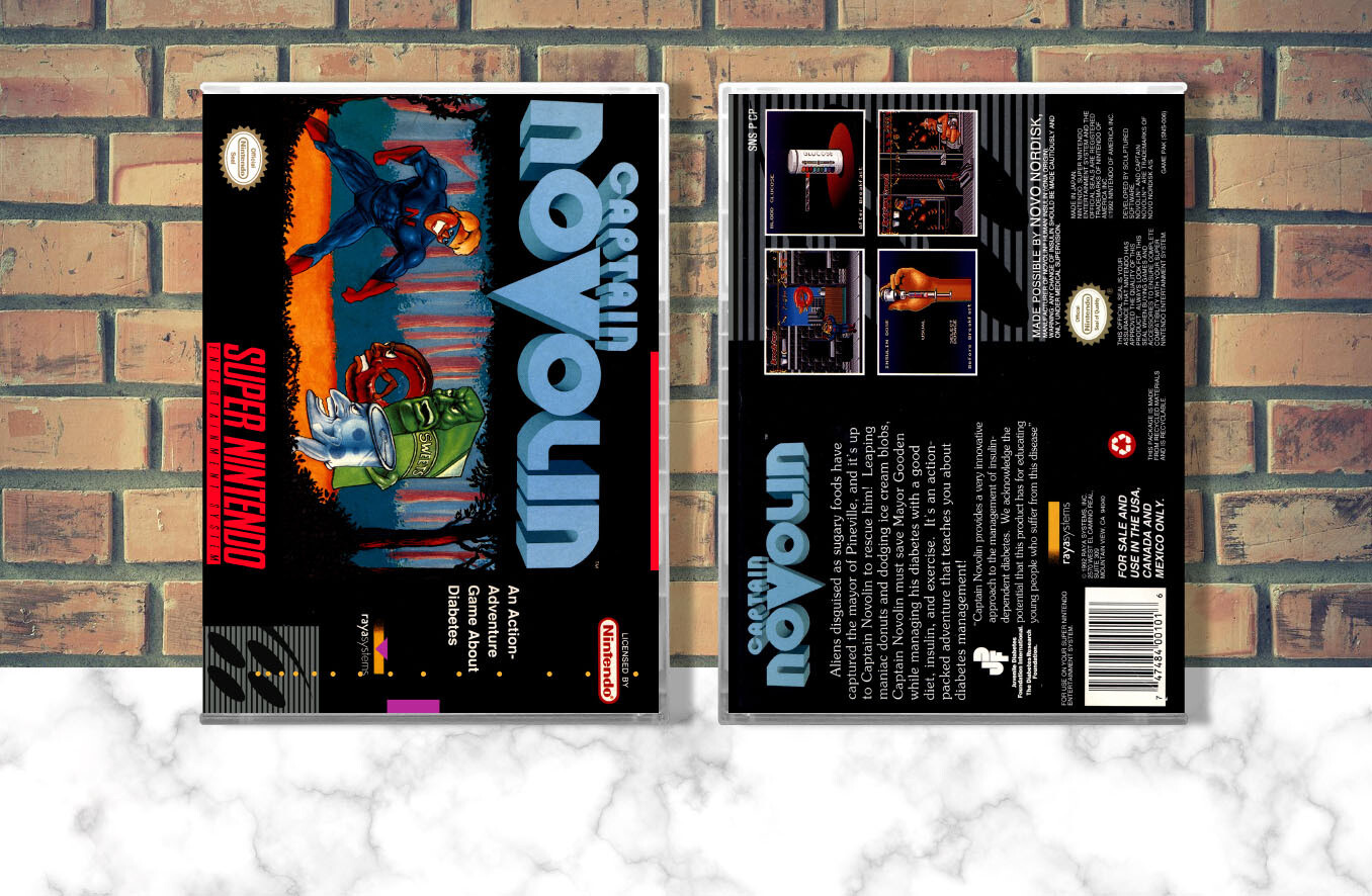 Captain Novolin - SNES Video Game Case