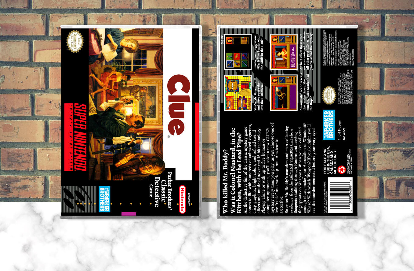 Clue - SNES Video Game Case