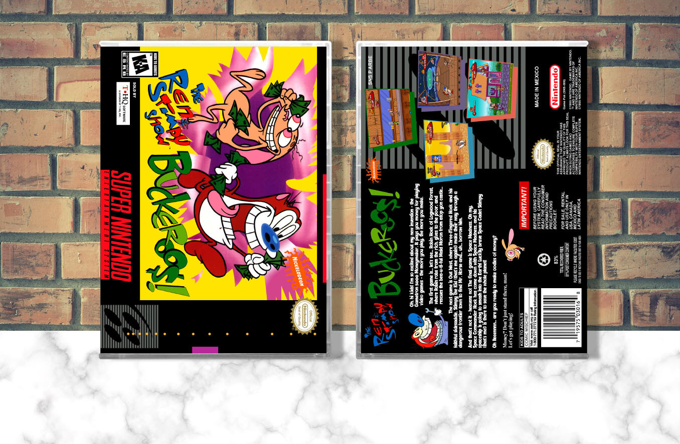 Ren & Stimpy Show, The: Buckaroo$ - SNES Video Game Case