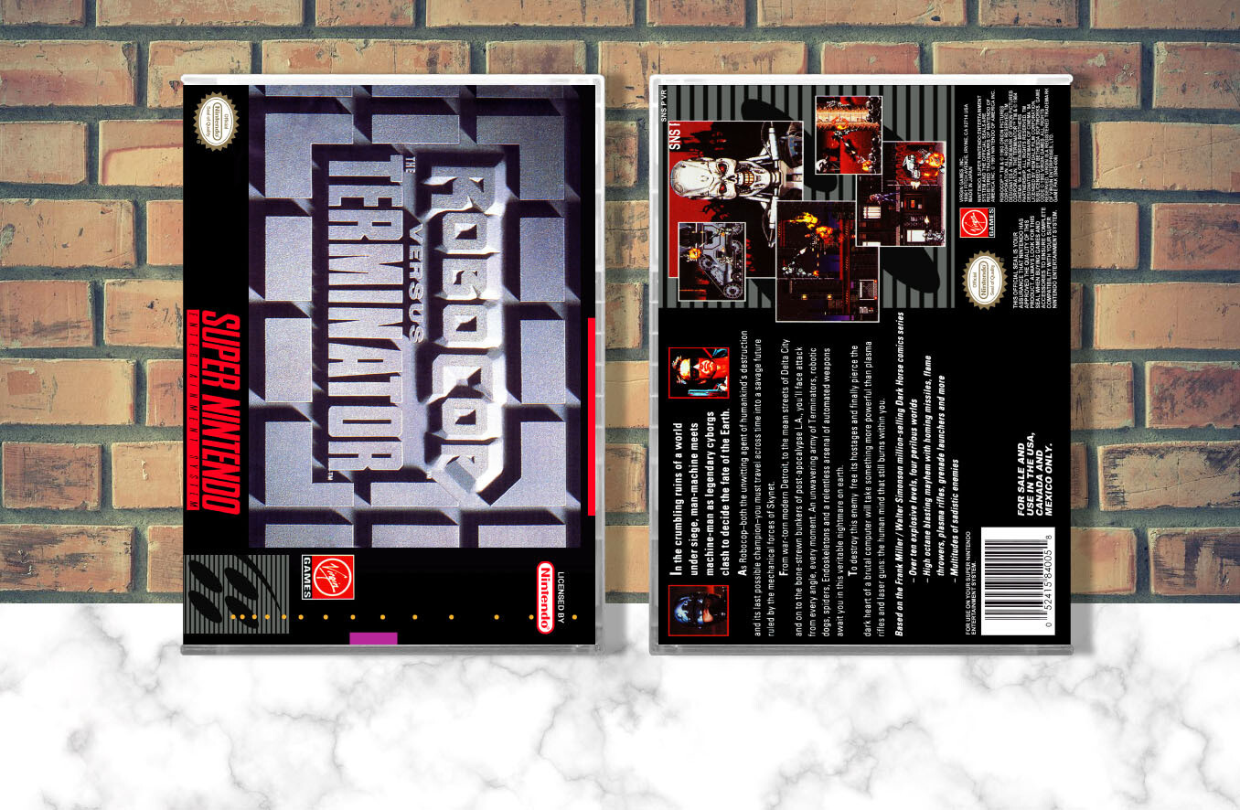 Robocop versus The Terminator - SNES Video Game Case