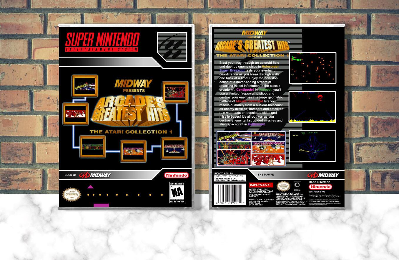 Arcade's Greatest Hits: The Atari Collection 1 - SNES Video Game Case
