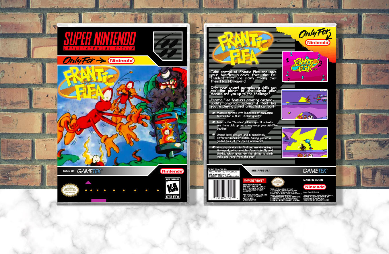 Frantic Flea - SNES Video Game Case