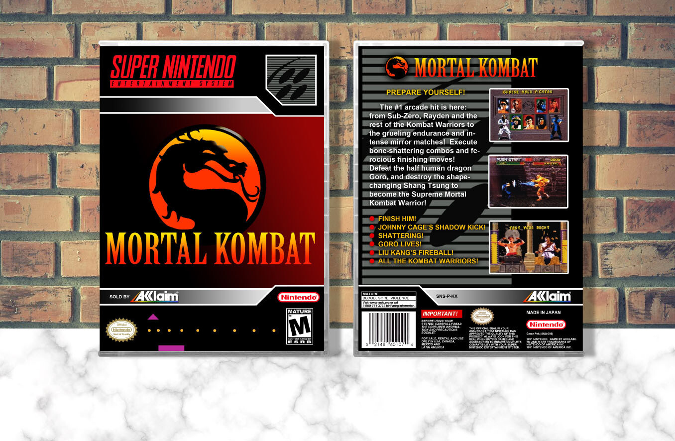 Mortal Kombat - SNES Video Game Case