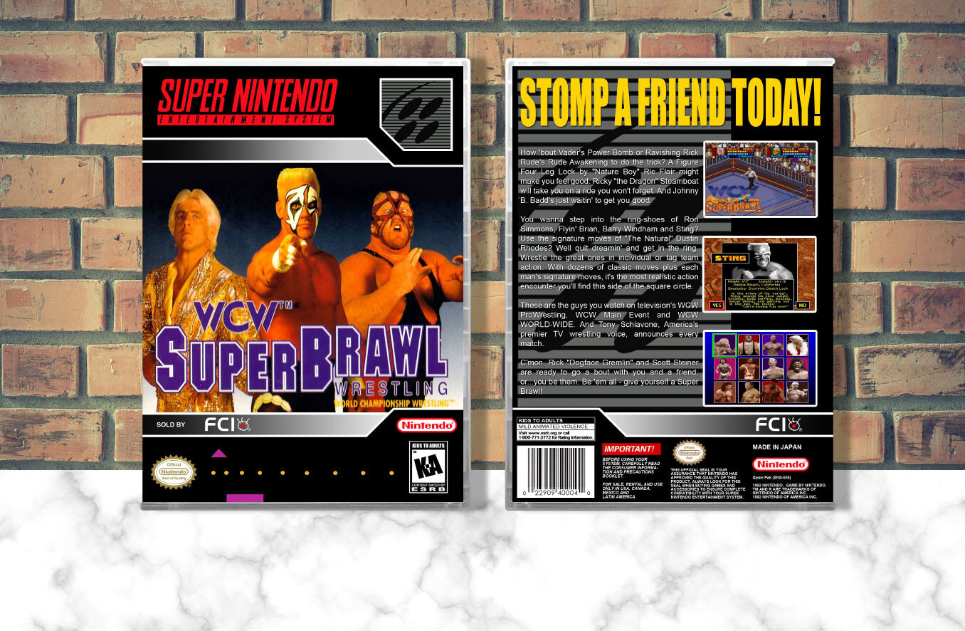 WCW SuperBrawl Wrestling - SNES Video Game Case