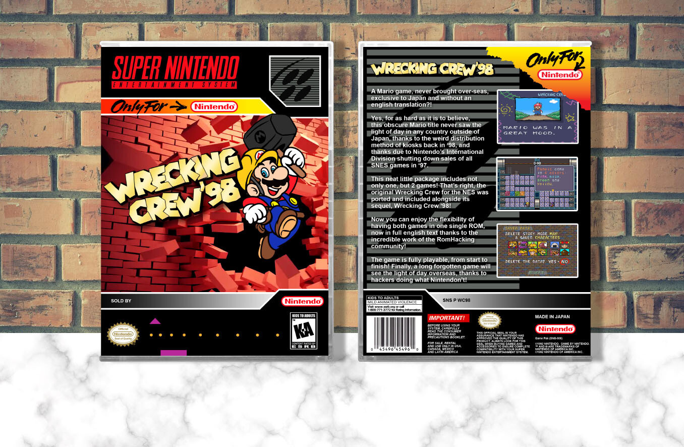 Wrecking Crew '98 - SNES Video Game Case