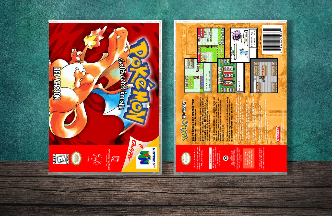 Pokemon Red Version - N64 Video Game Case