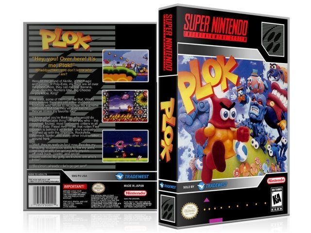Plok - SNES Video Game Case
