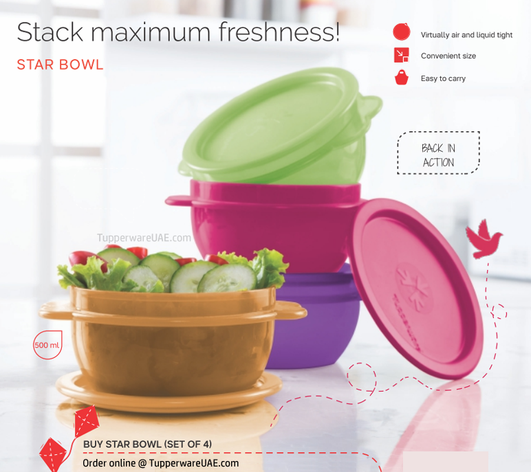 Tupperware Star Bowls 500ml - Set of 4