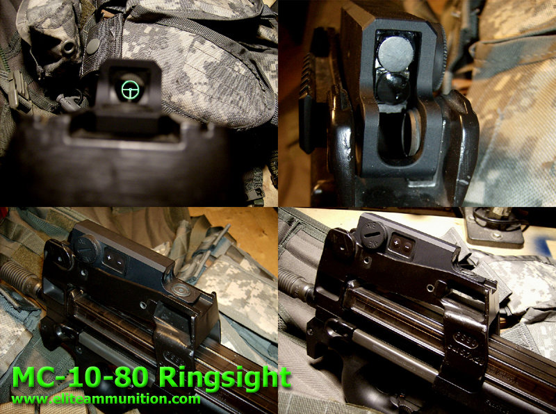 Ring Sights MC-10-80 Black Reticule, Green Illuminated Dot