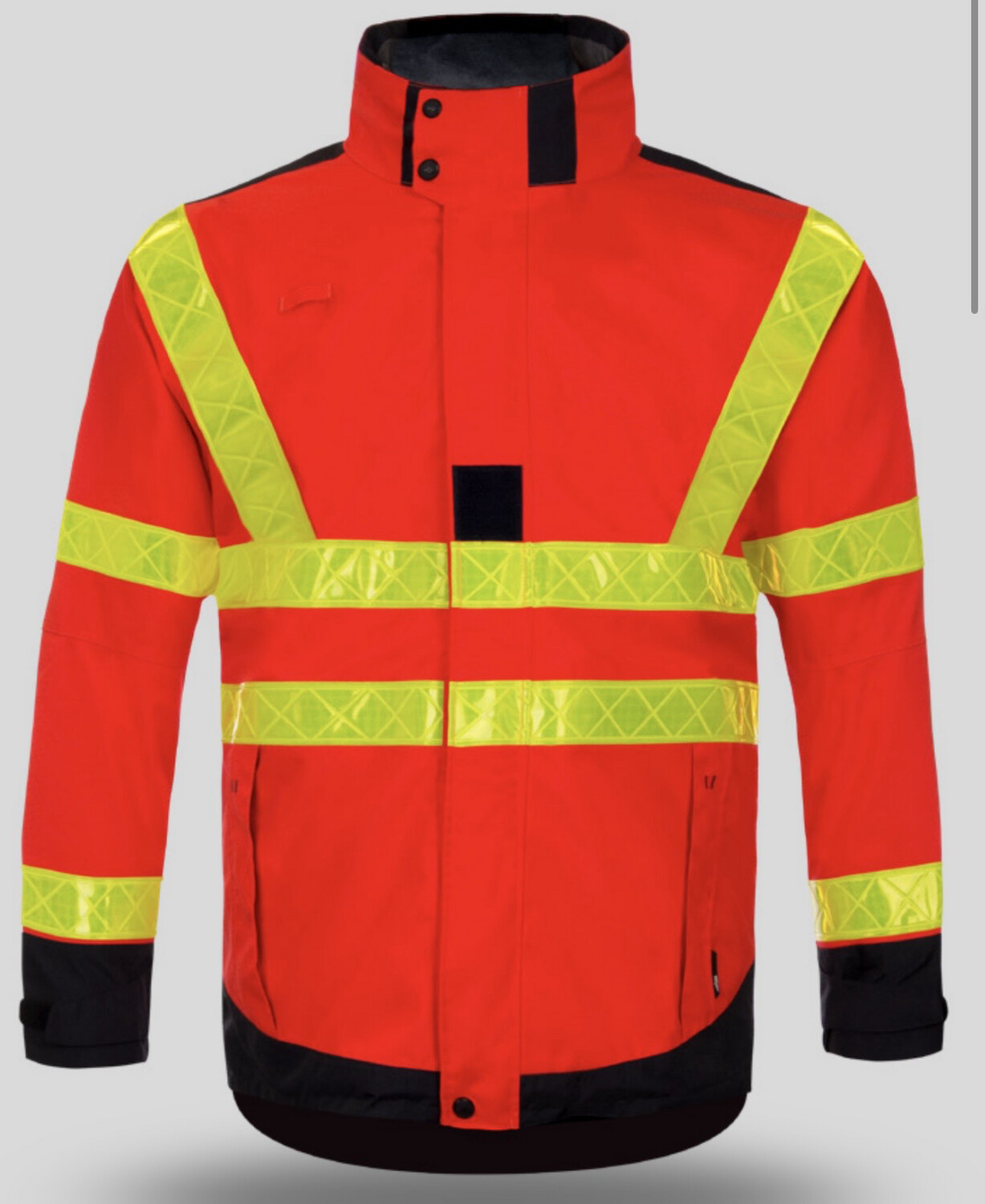 Parka / veste de pluie haute visibilité sapeurs-pompiers orange bandes ...