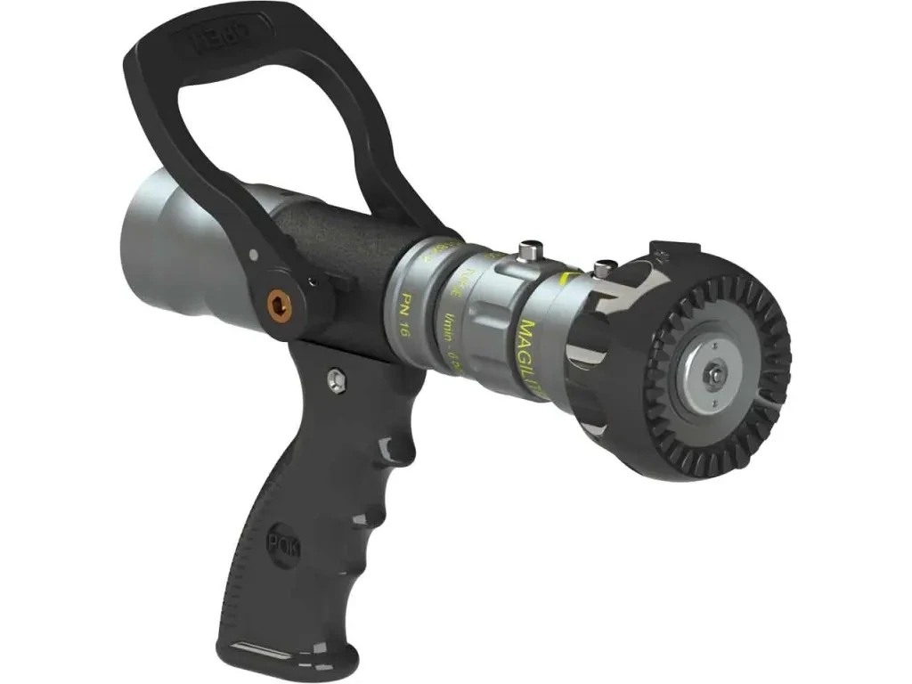 Lance incendie / sapeurs-pompiers à débits et jets réglables 150 L/min ...