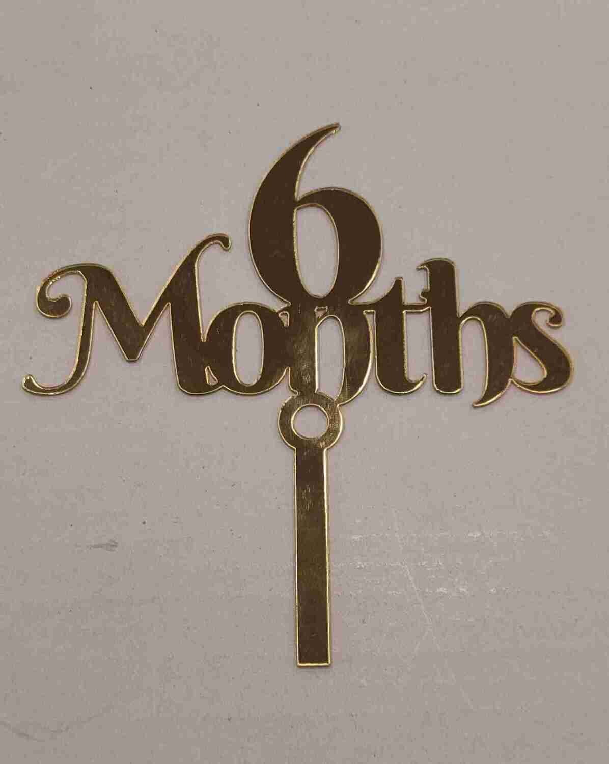 Acrylic Cake Topper Gold | 6 Months Half Birthday Topper | Birthday ...