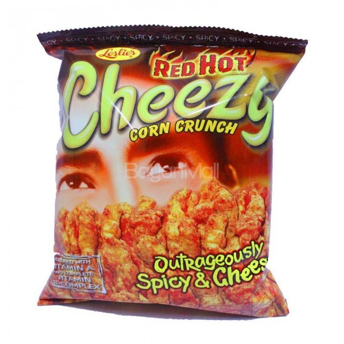 Leslie Cheezy Corn Crunch Outrageously Spicy & Cheesy