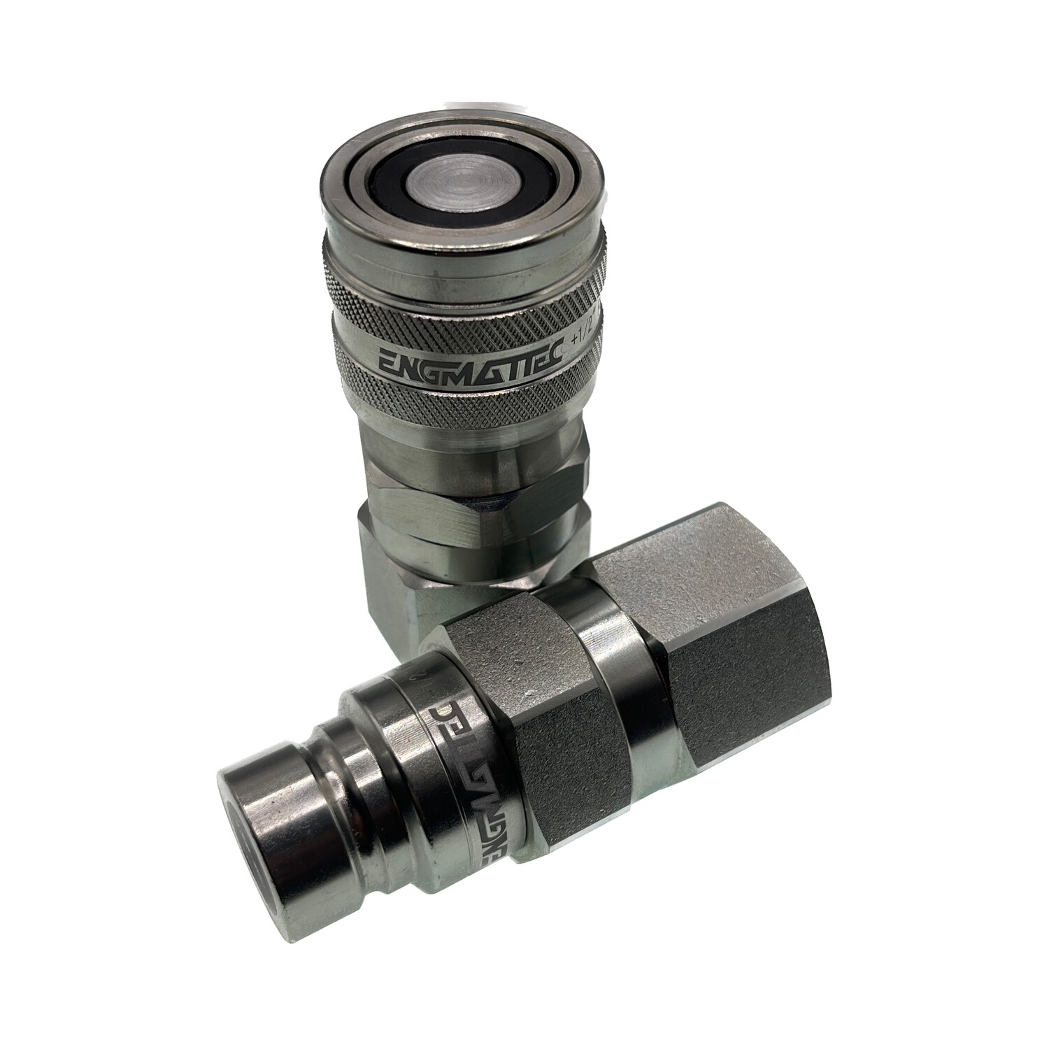 Pair of Hydraulic Flat Face Quick Connect Hydraulic Couplers 1/2" 5/8 ...