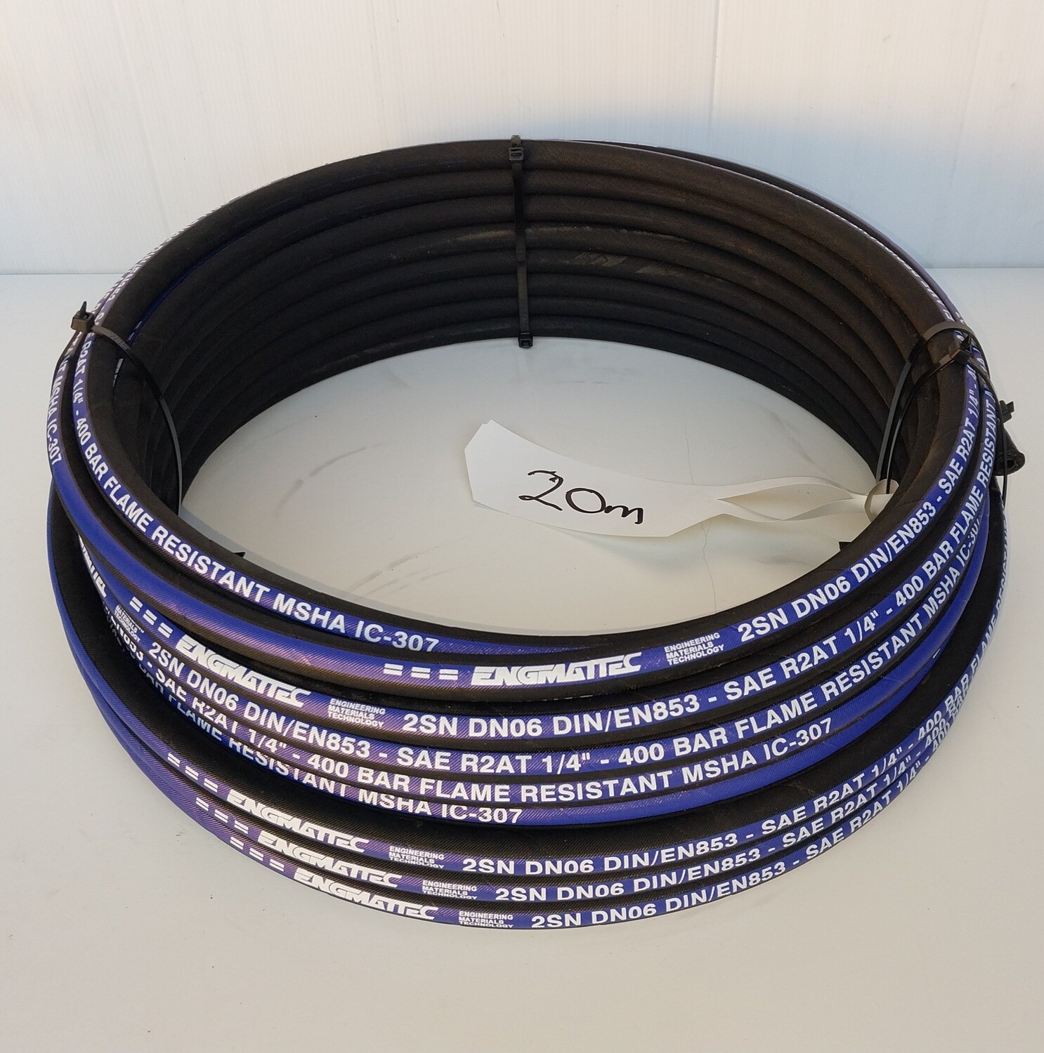 20m Roll Hi Temp Hydraulic Hose SAE100R2 AT 2Wire Size 04 06 08 12 ...