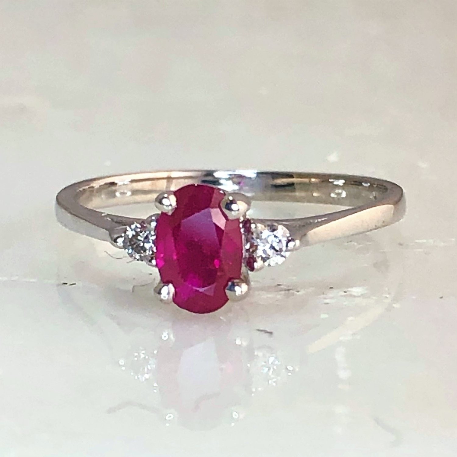 Rego 2029-79 14k White Gold Ruby & Diamond Ring