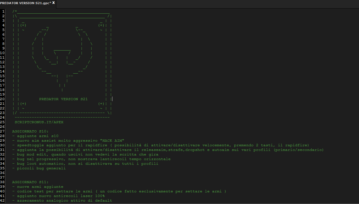 Script Apex legends s21 Cronus Zen