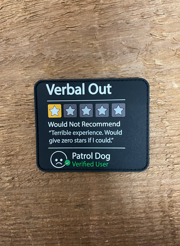 Verbal Out Patch | Dog Training Products | Highland Canine Training