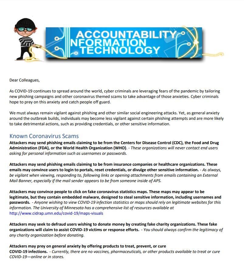 Accountability Information Technology: Coronavirus