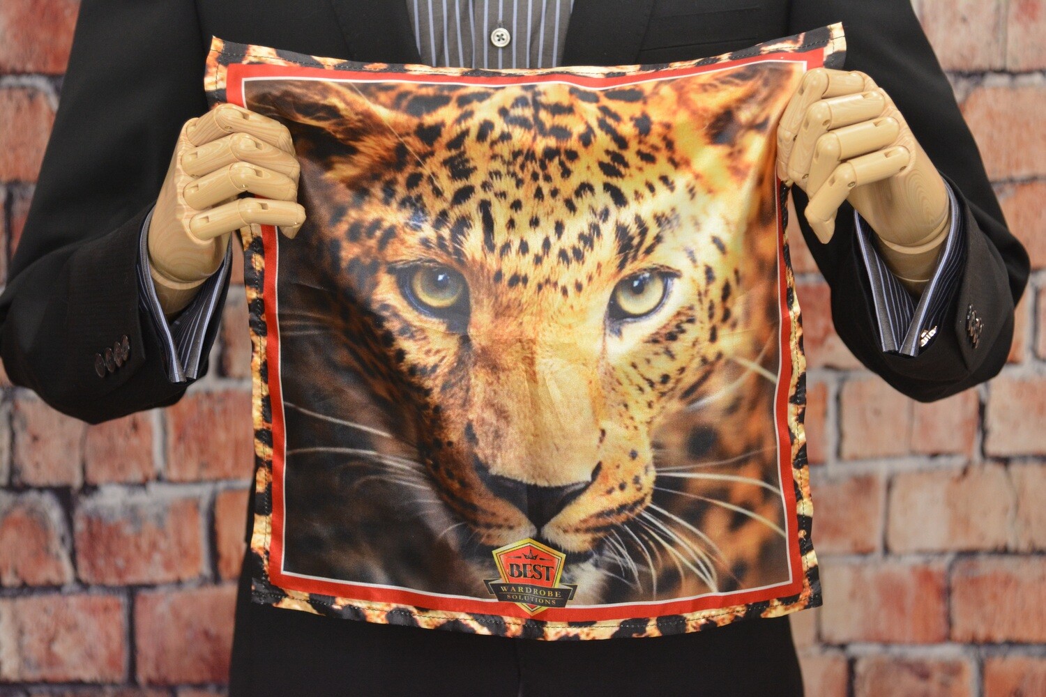 Premium Pocket Square - Leopard Head