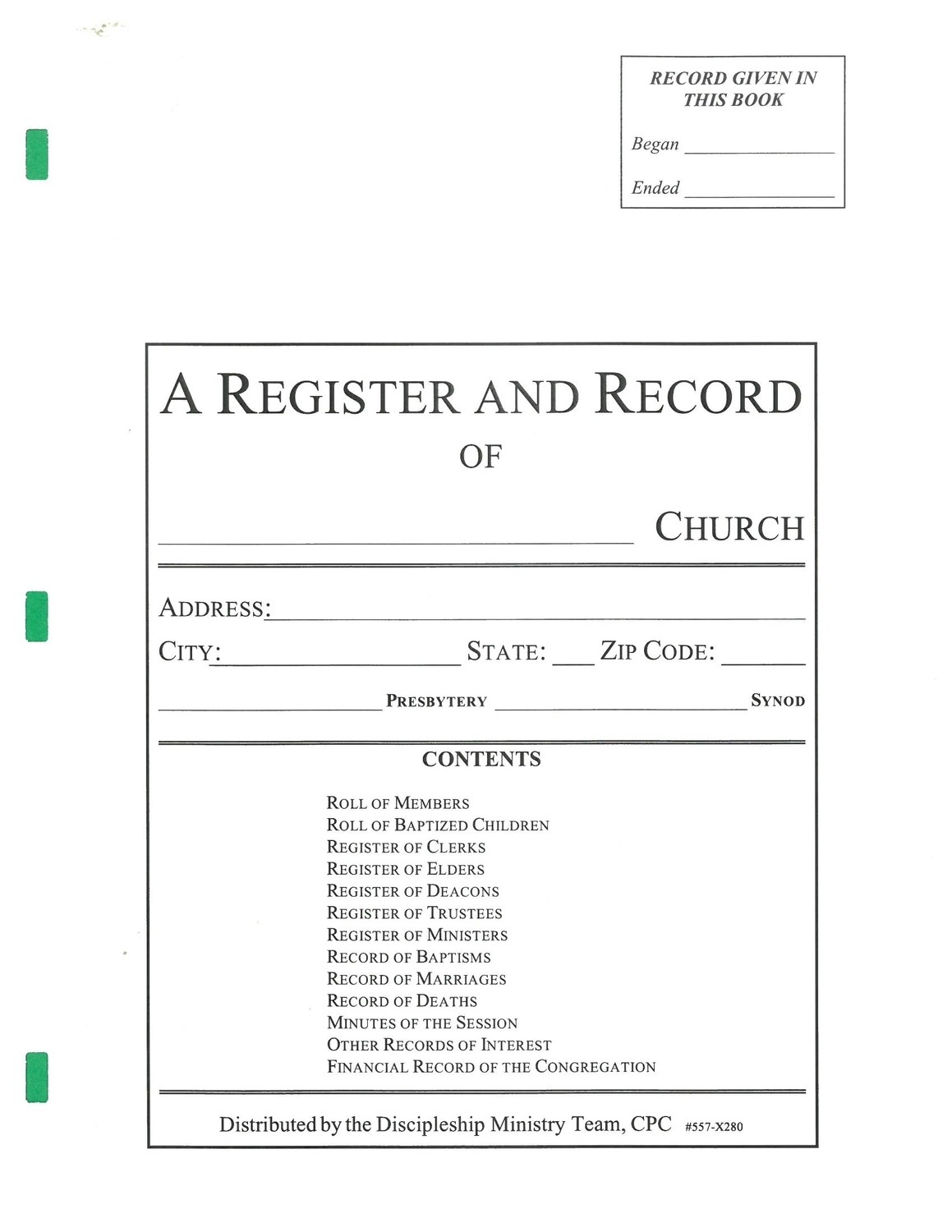 Session Register and Record – Full set of pages complete – three post ...