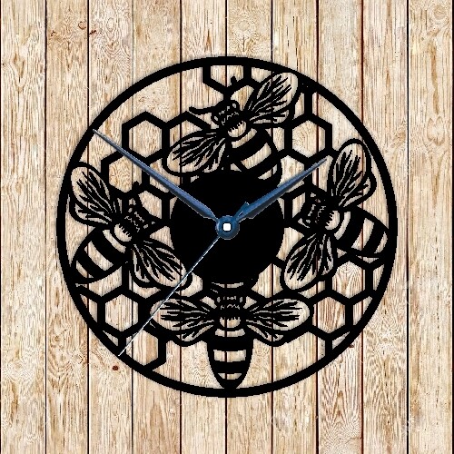 Bee & Beehive Clock Vector Cutting File