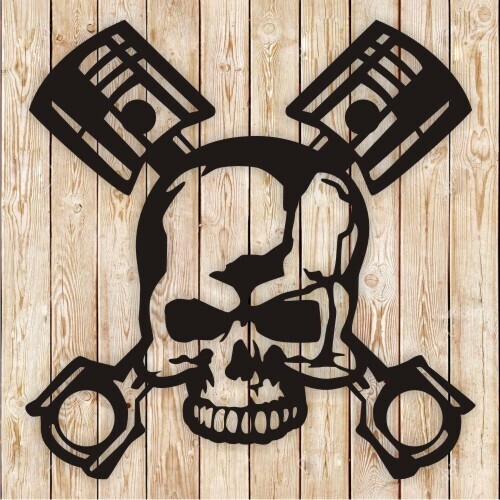Piston Skull vector Cutting File