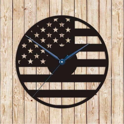 USA Flag Clock Vector Cutting File