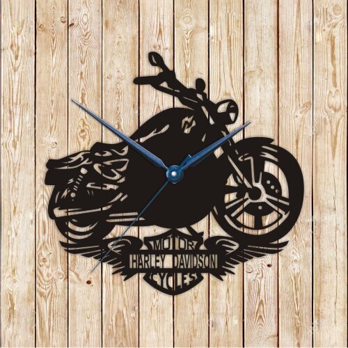 Motorcycle Harley-Davidson Clock Vector Cutting File