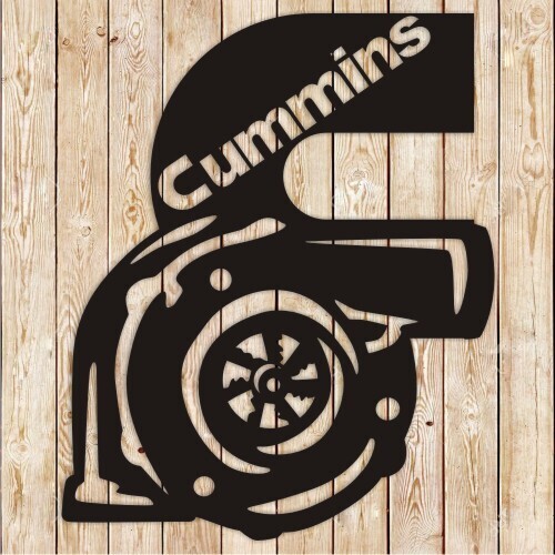 Cummins Turbo Logo Vector Cutting File