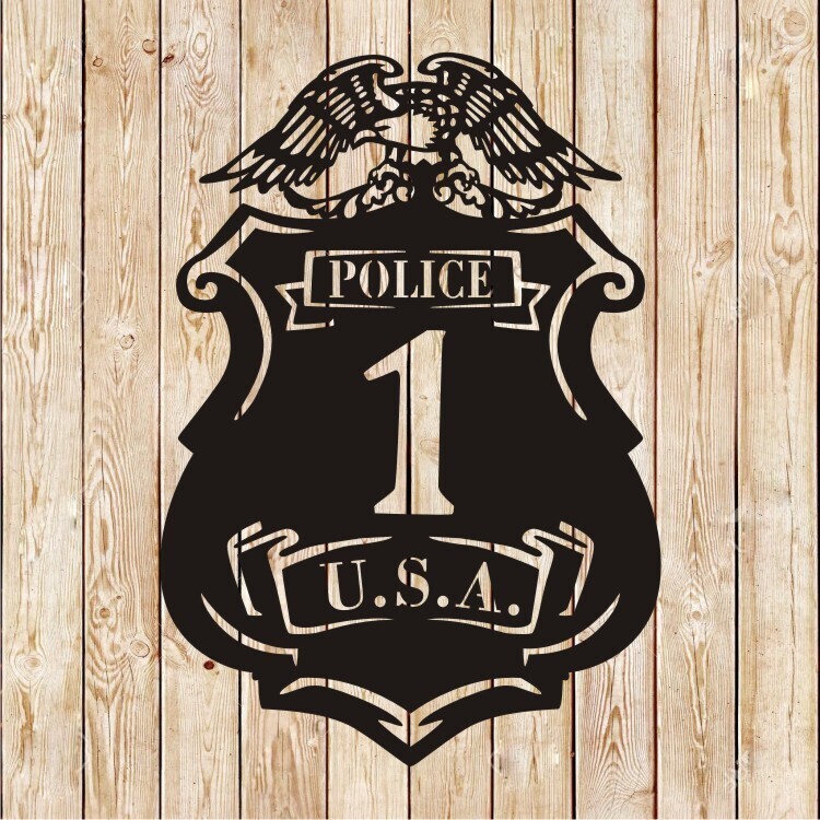 Police Badge USA cutting file