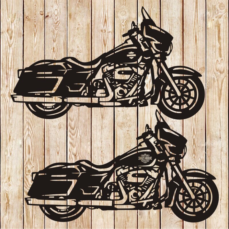 Harley Davidson Electra Glide Bike motorcycle Vector Cutting File